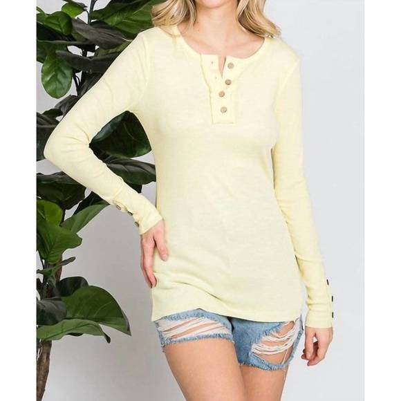 Reborn J | Tops | New Reborn J Belinda Button Detail Henley Top In ...